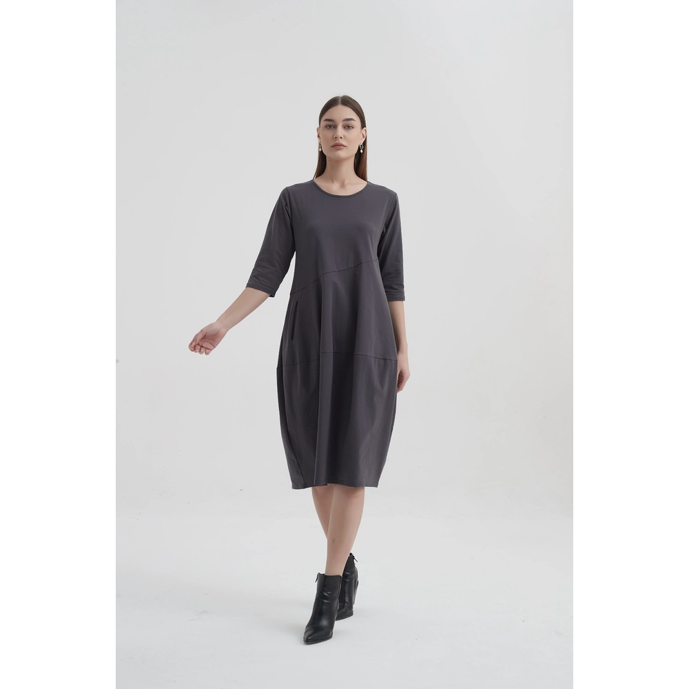 Tirelli Diagonal Seam Dress in Slate