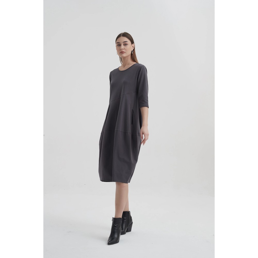 Tirelli Diagonal Seam Dress in Slate