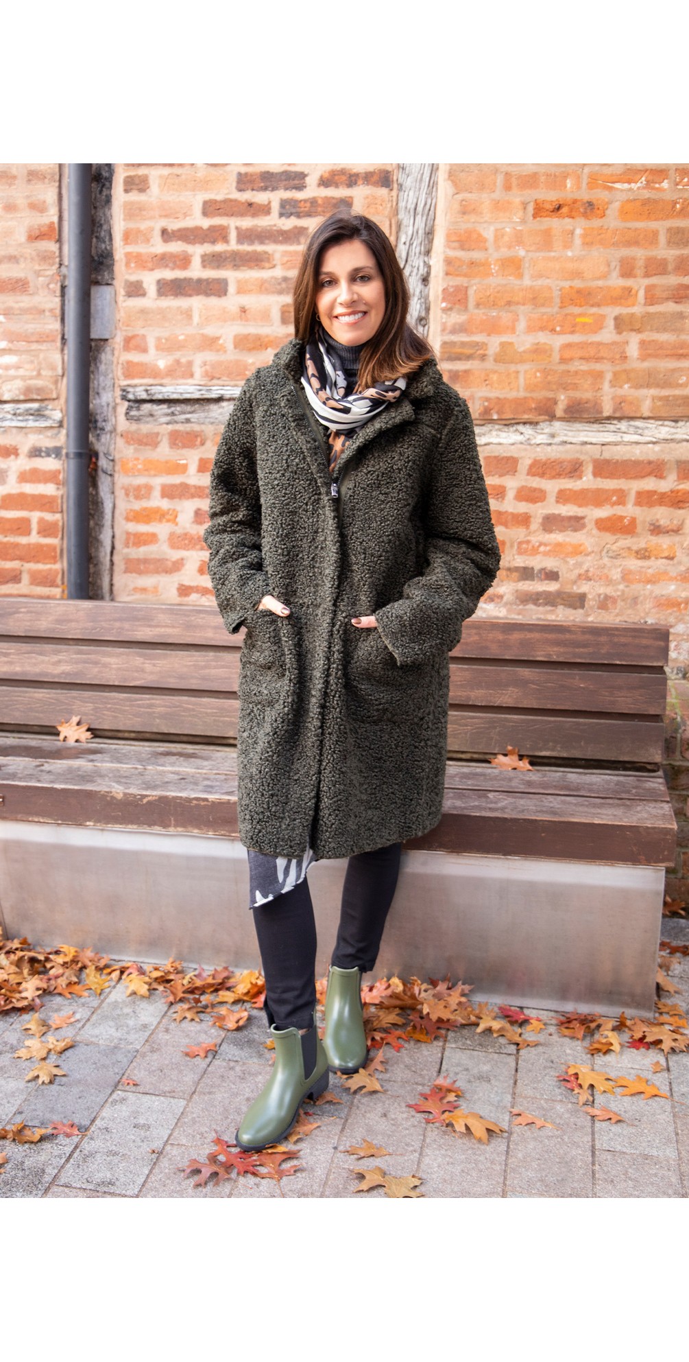 Frandsen Lotta Reversible Coat in Dark Olive