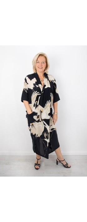 One Hundred Stars Rachel Dress Stork Black in Stork Black