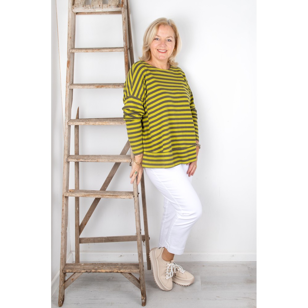Oska Etehl Stripe Knit Top in Pistachio