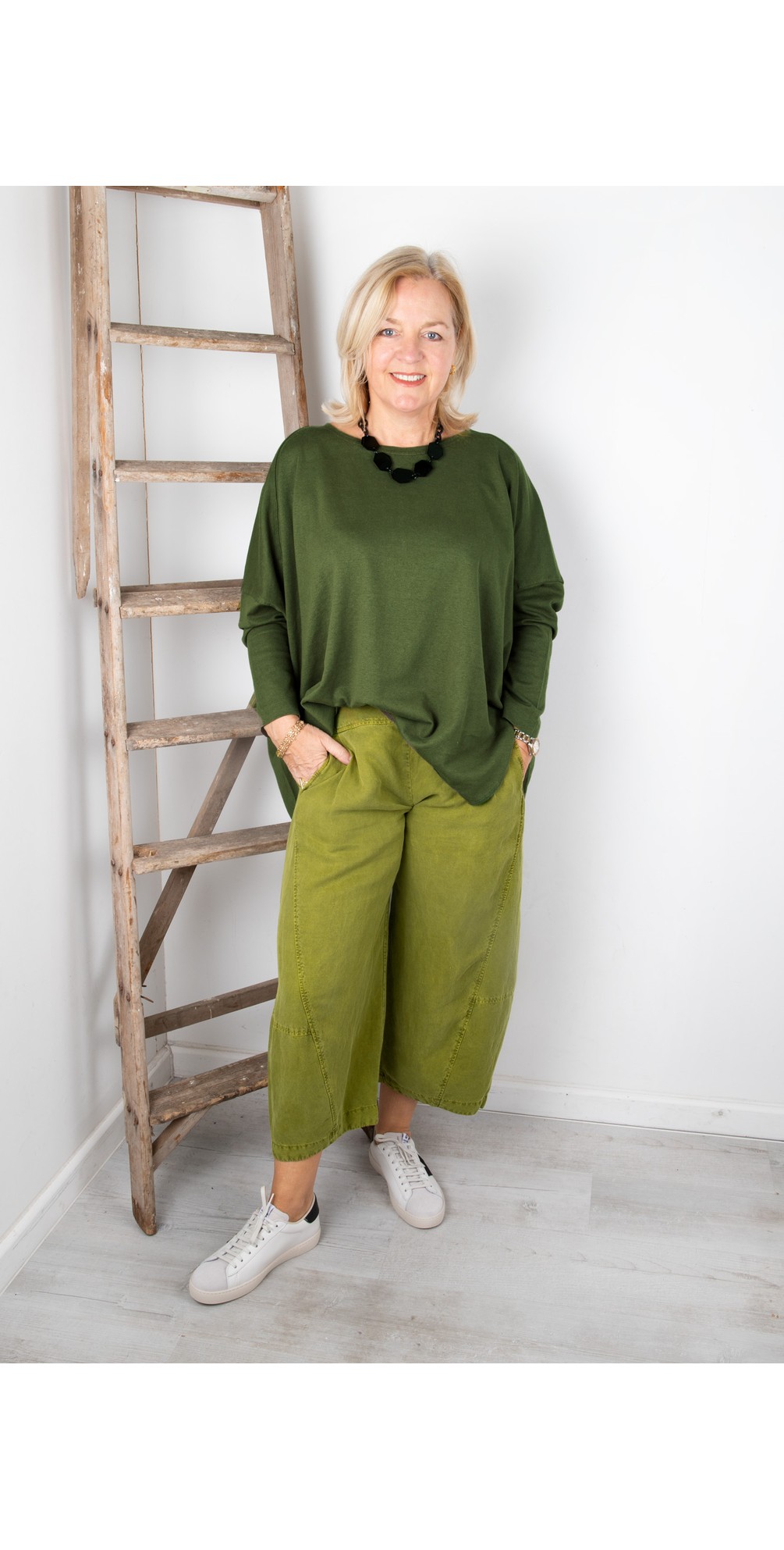Oska Paaule Loose Top in Khaki