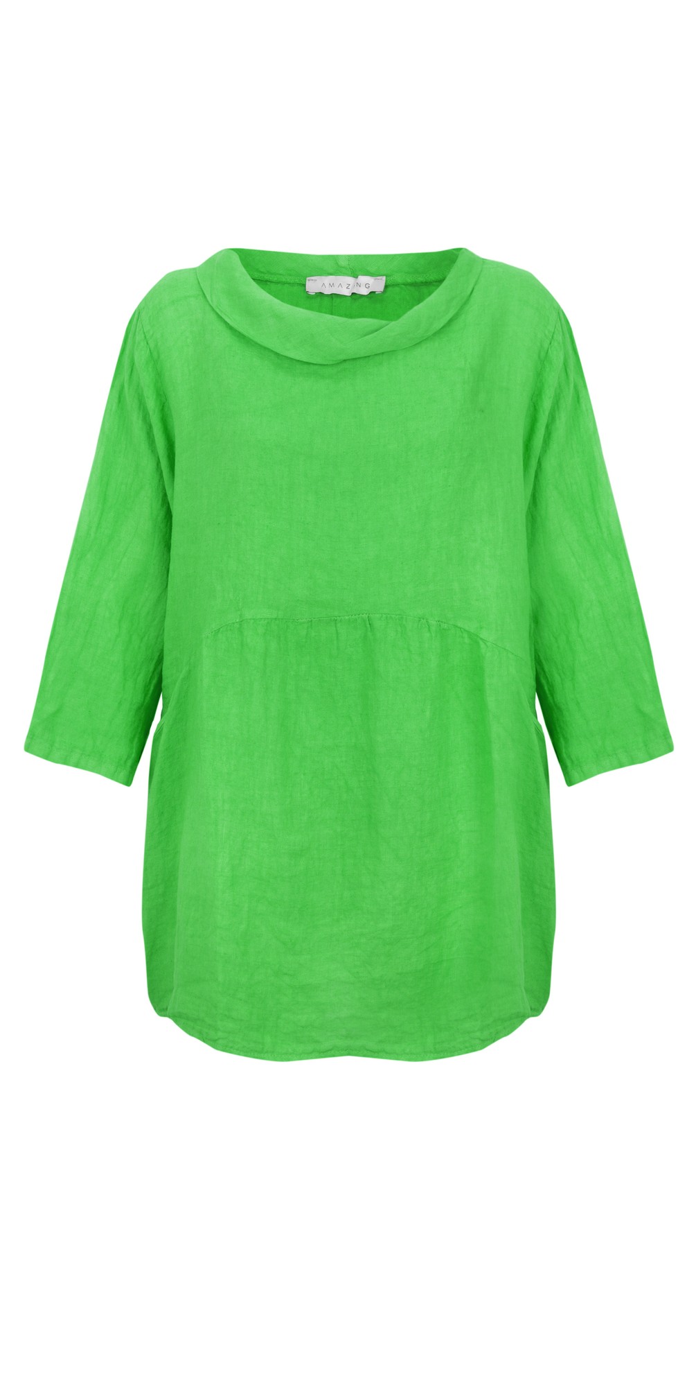 Amazing Woman Lexia Bright Green Linen Top in Bright Green
