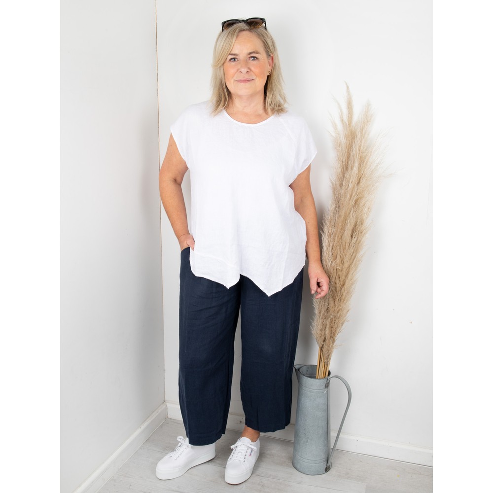Thing Yelena White Linen Top in White