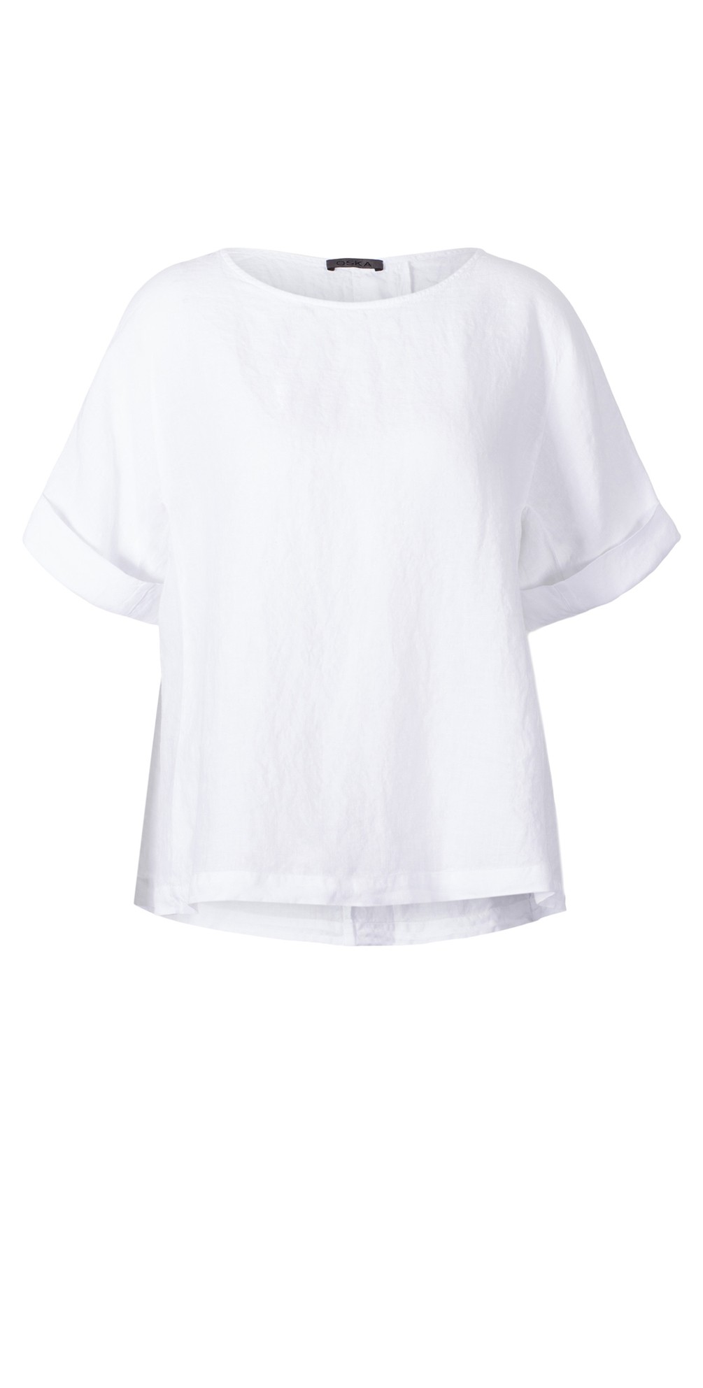 Oska Vicaare Dye White Linen Top in White