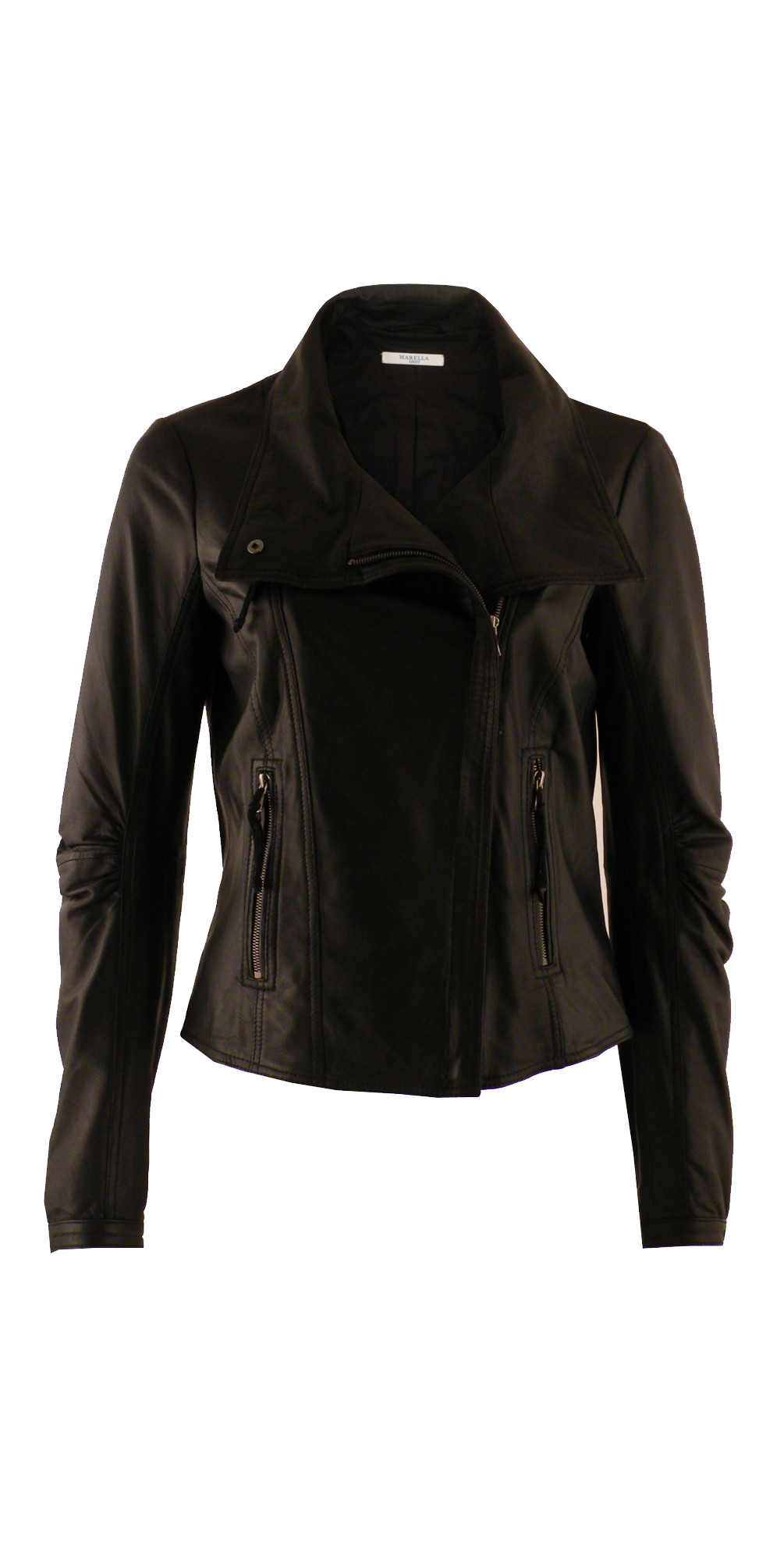 Marella Toledo Leather Jacket in Black
