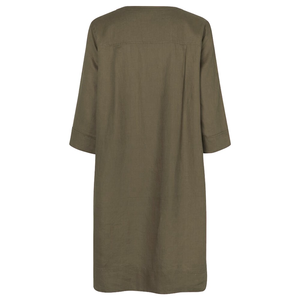 Masai Clothing Nokolo Crocodile Linen Dress in Crocodile