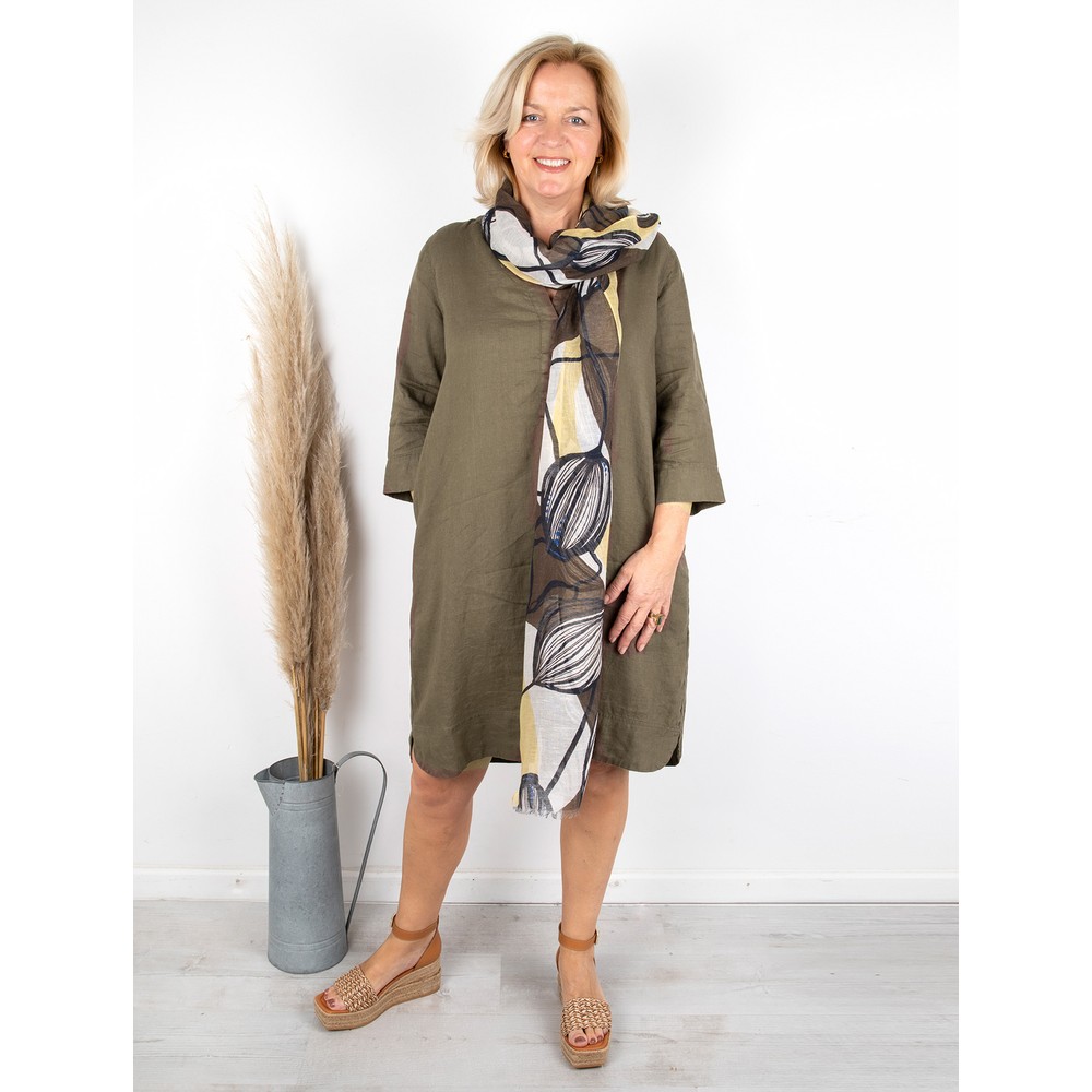 Masai Clothing Nokolo Crocodile Linen Dress in Crocodile