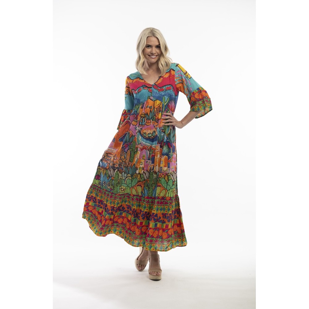 Orientique La Cantina Maxi Dress in Multi Bright