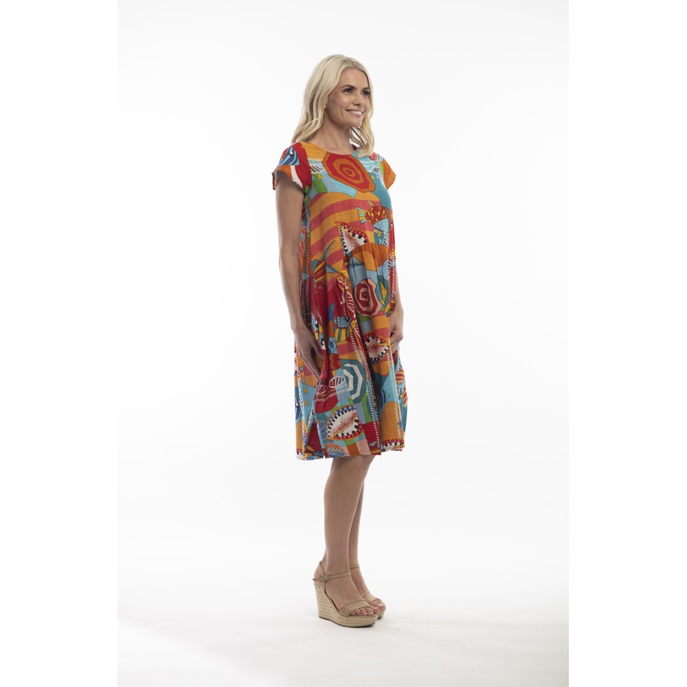 Orientique Oia Bubble Dress in Multi Bright