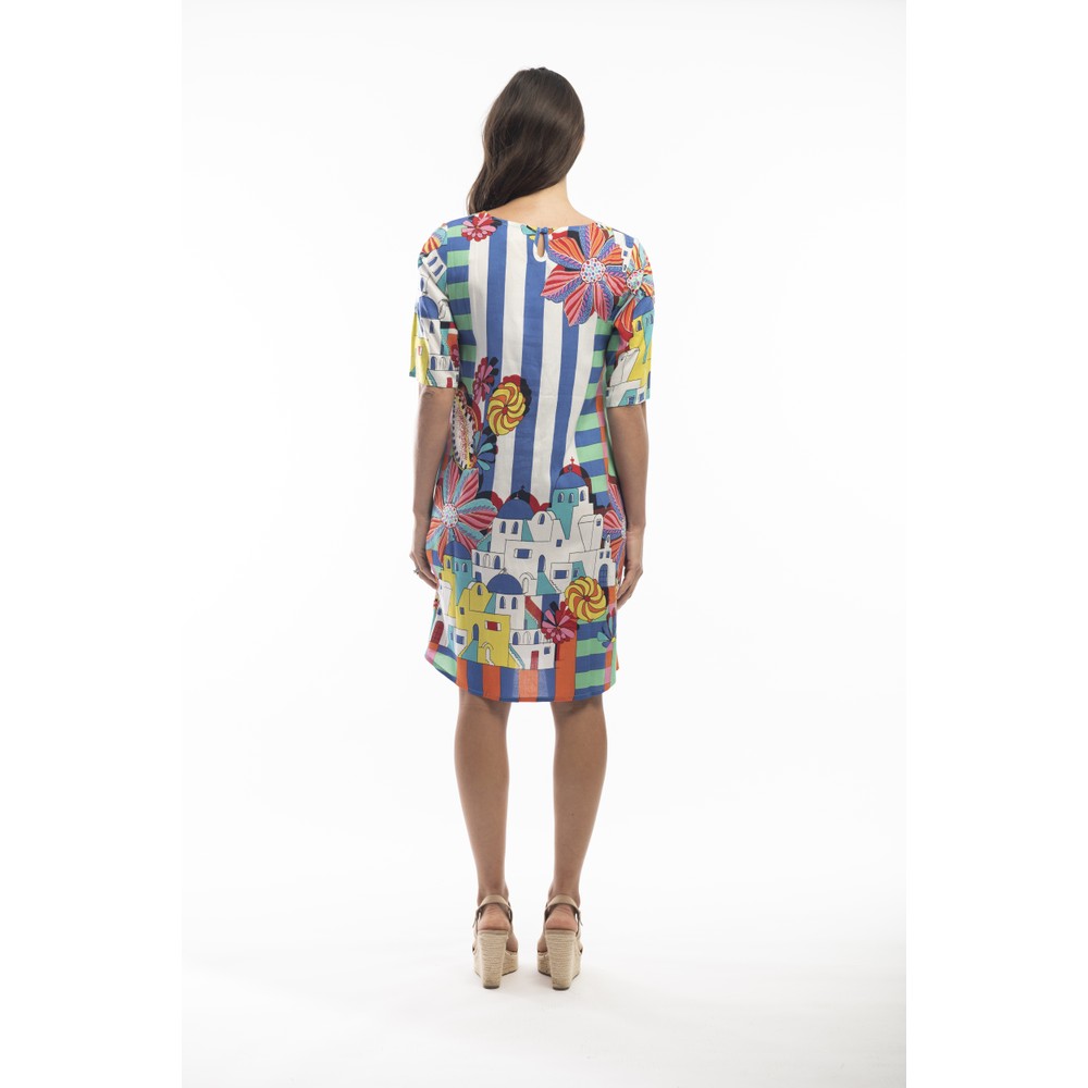 Orientique Oia Reversible Dress in Multi Bright