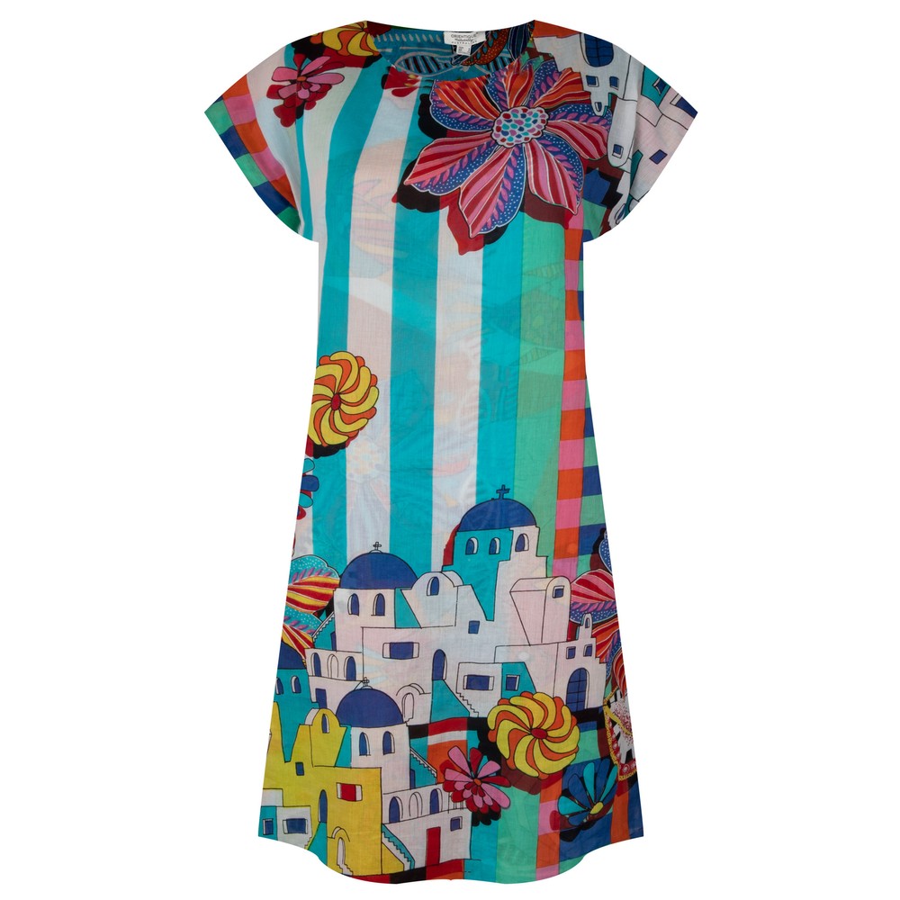 Orientique Oia Reversible Dress in Multi Bright