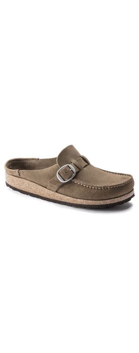 Birkenstock Buckley Suede Grey Taupe Moccasin Clog in Gray Taupe