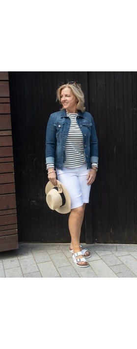 Robell Happy Deep Cobalt Blue 64 Washed Denim Jacket in Deep Cobalt Blue 64