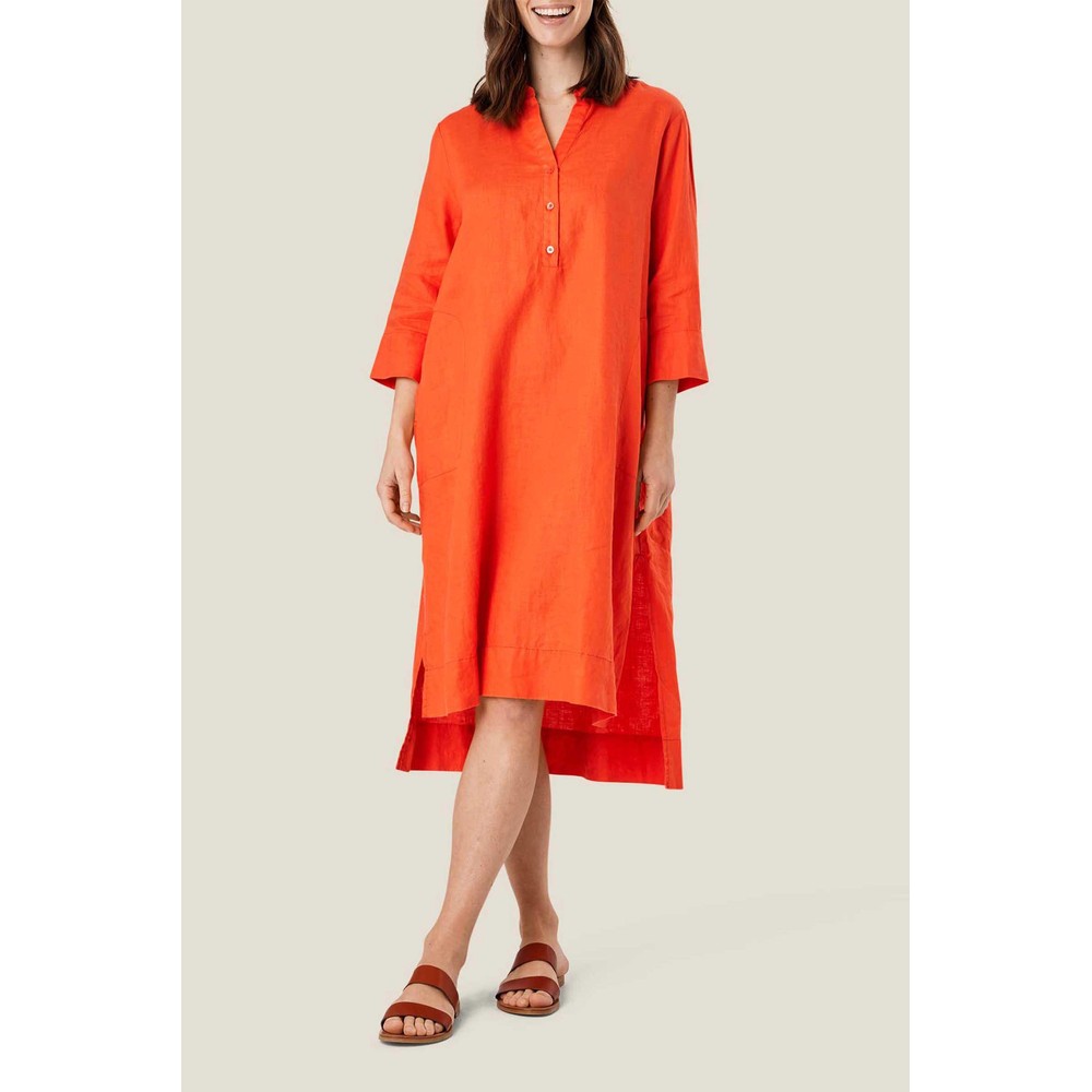 Masai Clothing MaNinane Tigerlily Linen Dress in Tigerlily
