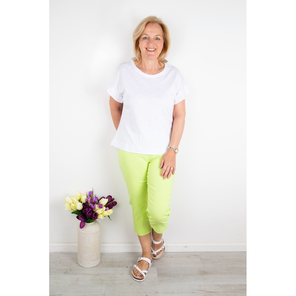 Robell Marie 07 Lime Punch Cropped Trouser in Lime Punch 826