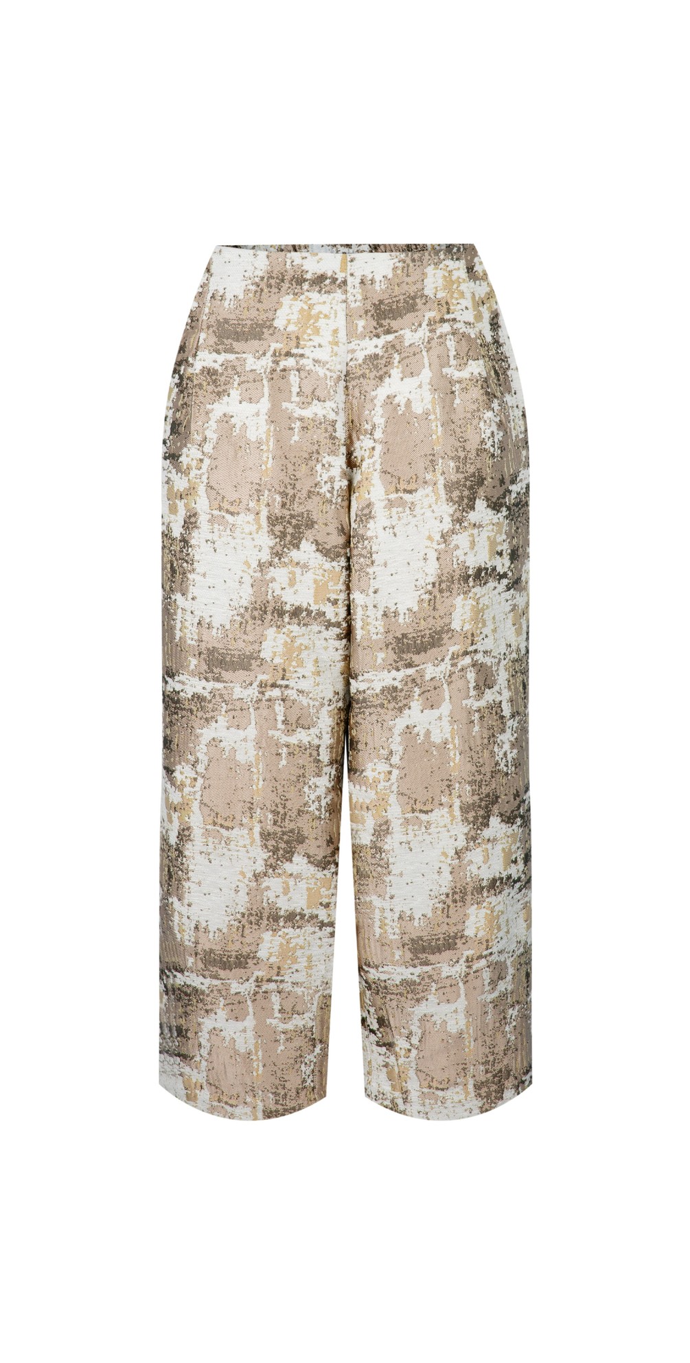 Sisu Sisu Gold Brocade Tulip Cropped Trouser in Gold