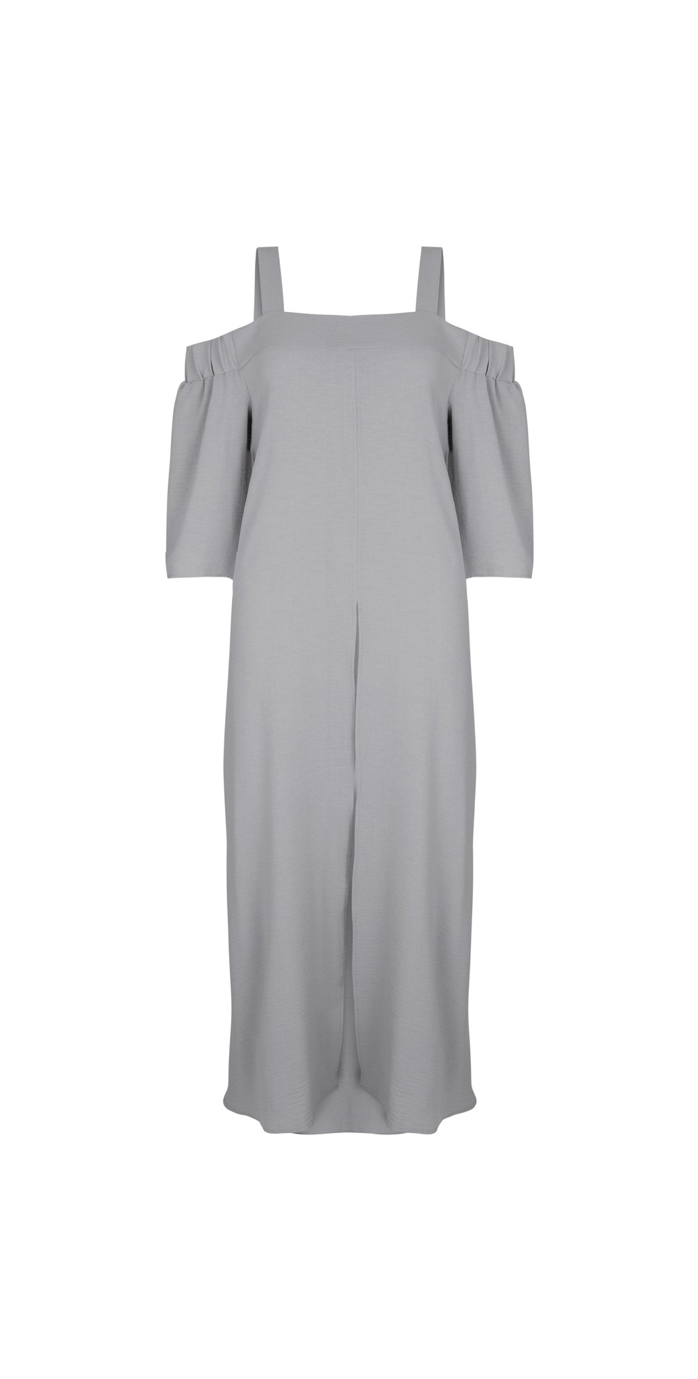 Sisu Sisu Dove Grey Ethereal Cold Shoulder Split Detail Tunic in Dove Grey