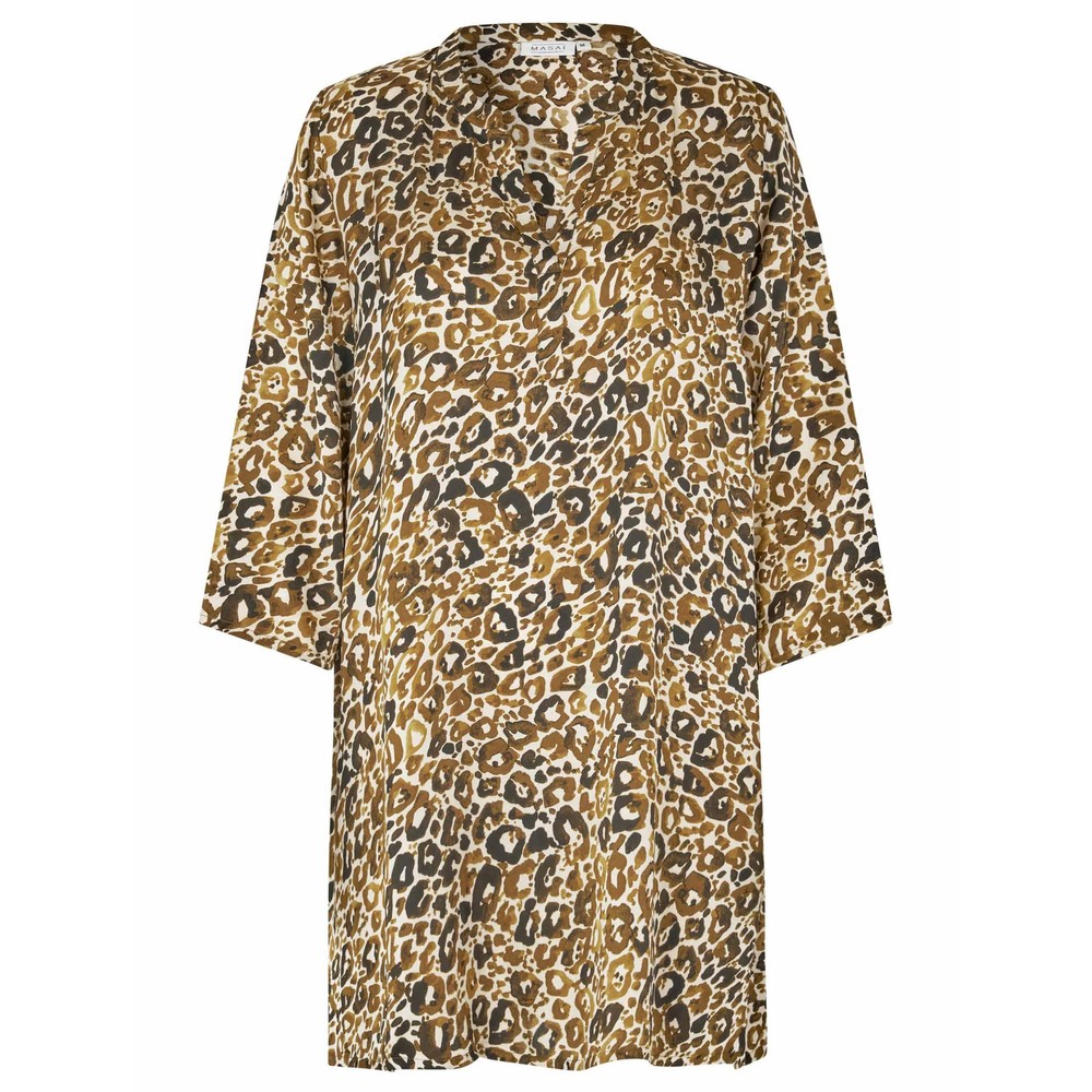 Masai Clothing MaGali Leopard Print Tunic in Plantation