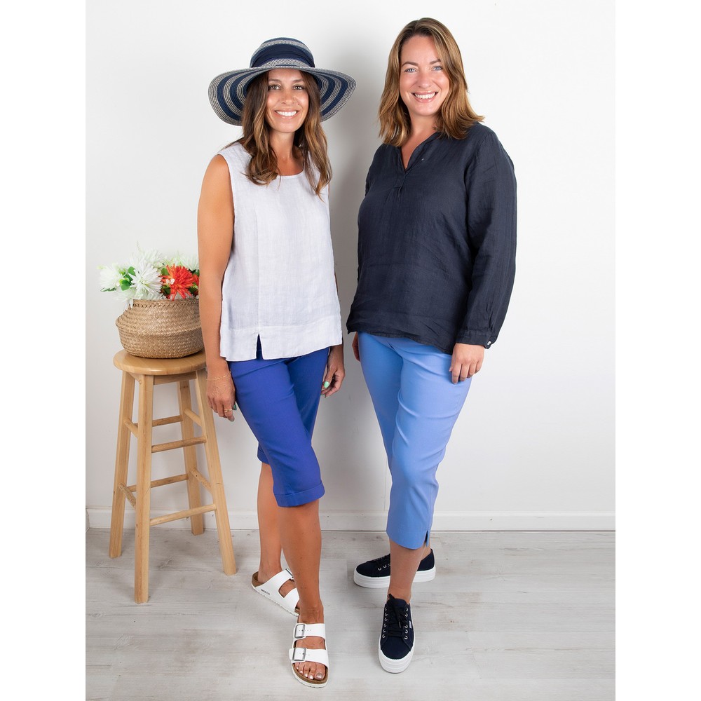 Robell Marie 07 Azure Blue Cropped Trouser in Azure Blue 600