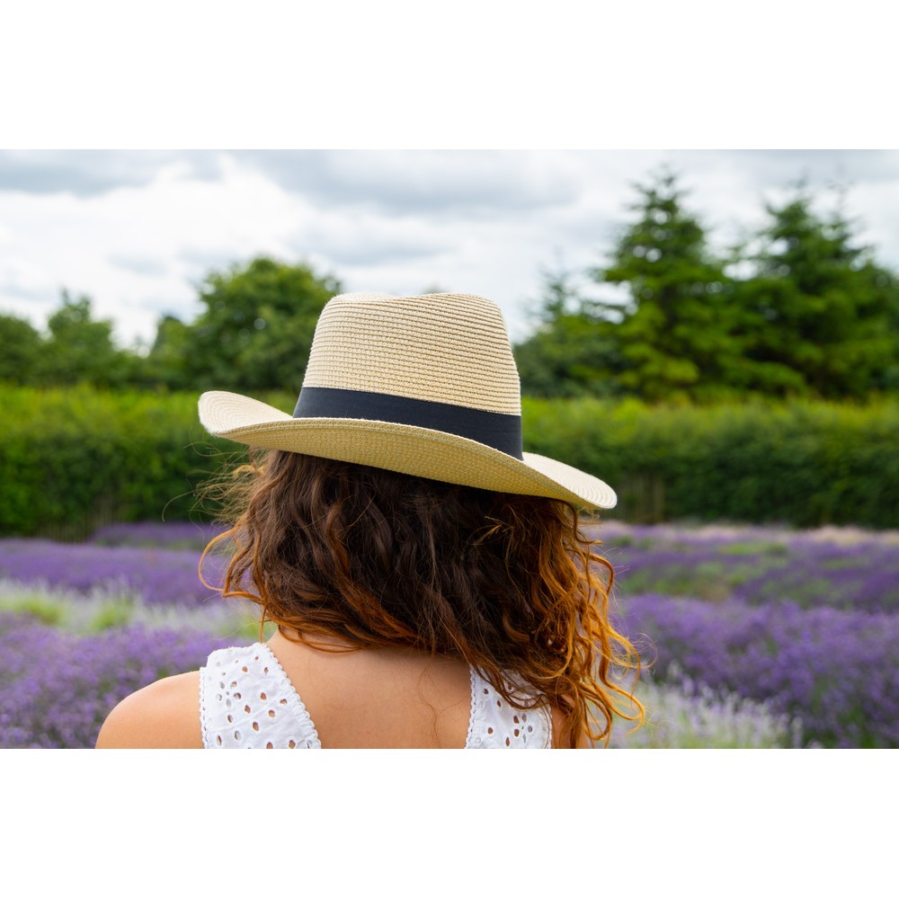 Black Ginger Panama Natural Folding Hat in Natural