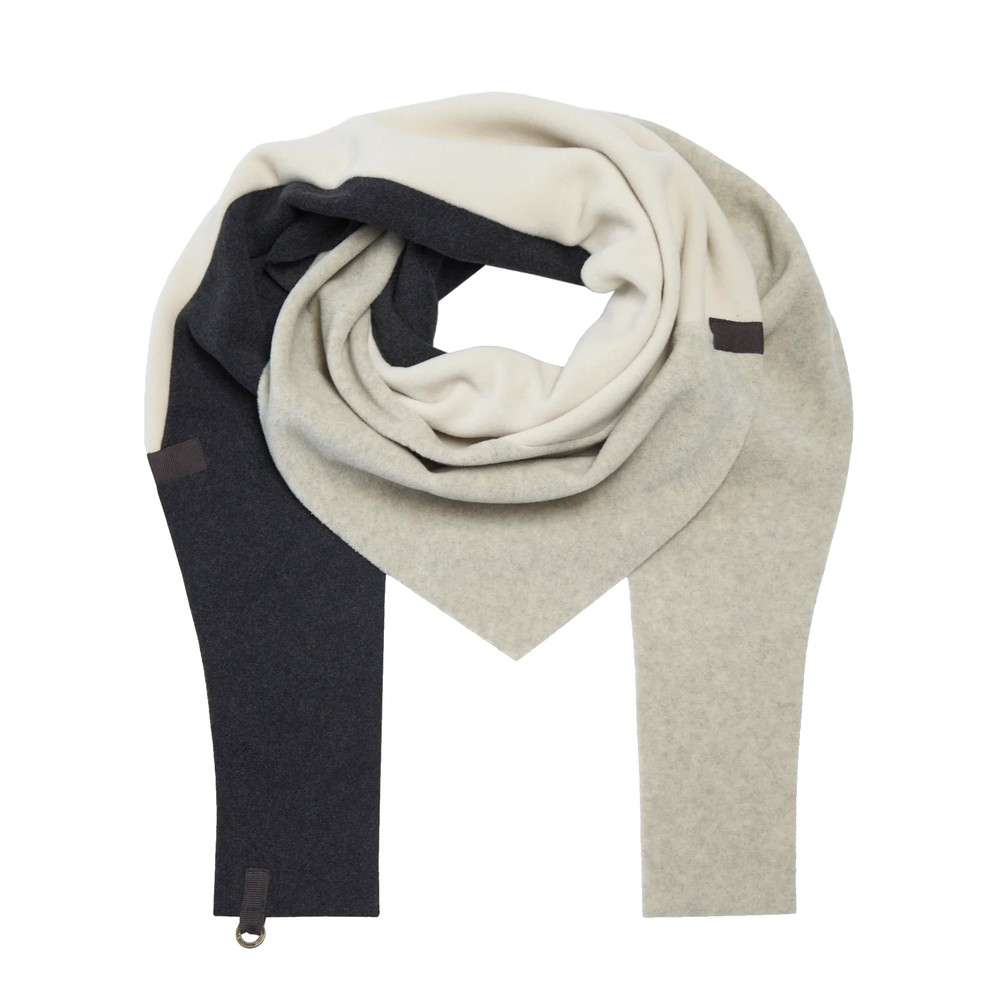 Henriette Steffensen No Waste Triangle Patch Fleece Scarf in Soft Black ...
