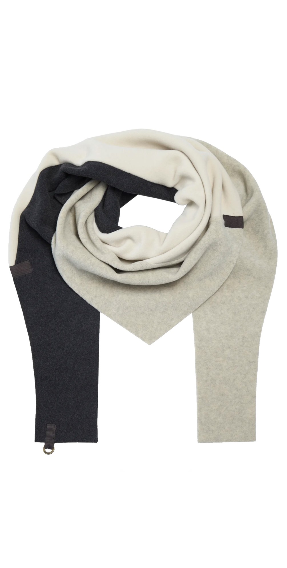 Henriette Steffensen No Waste Triangle Patch Fleece Scarf in Soft Black ...