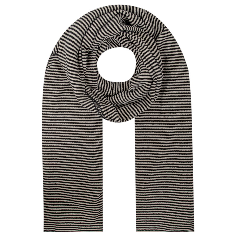 Mama B Segovia R Micro Stripe Fleece Scarf in Nero