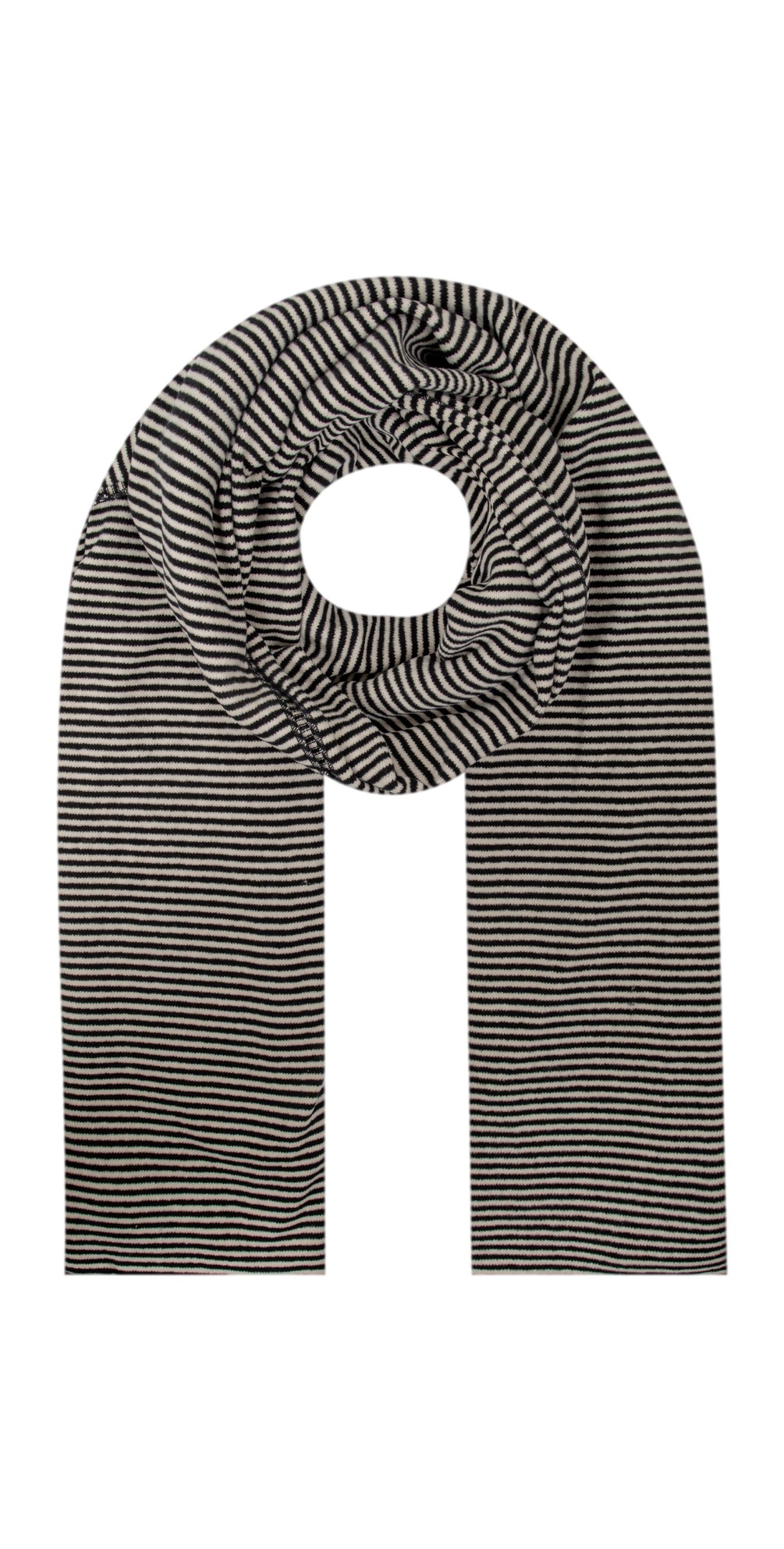 Mama B Segovia R Micro Stripe Fleece Scarf in Nero