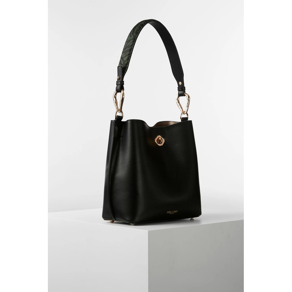 Luella Grey Celia Black Bucket Handbag in Black
