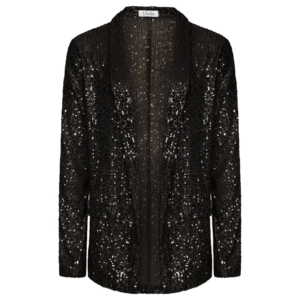 Luella Black Sequin Jacket in Black