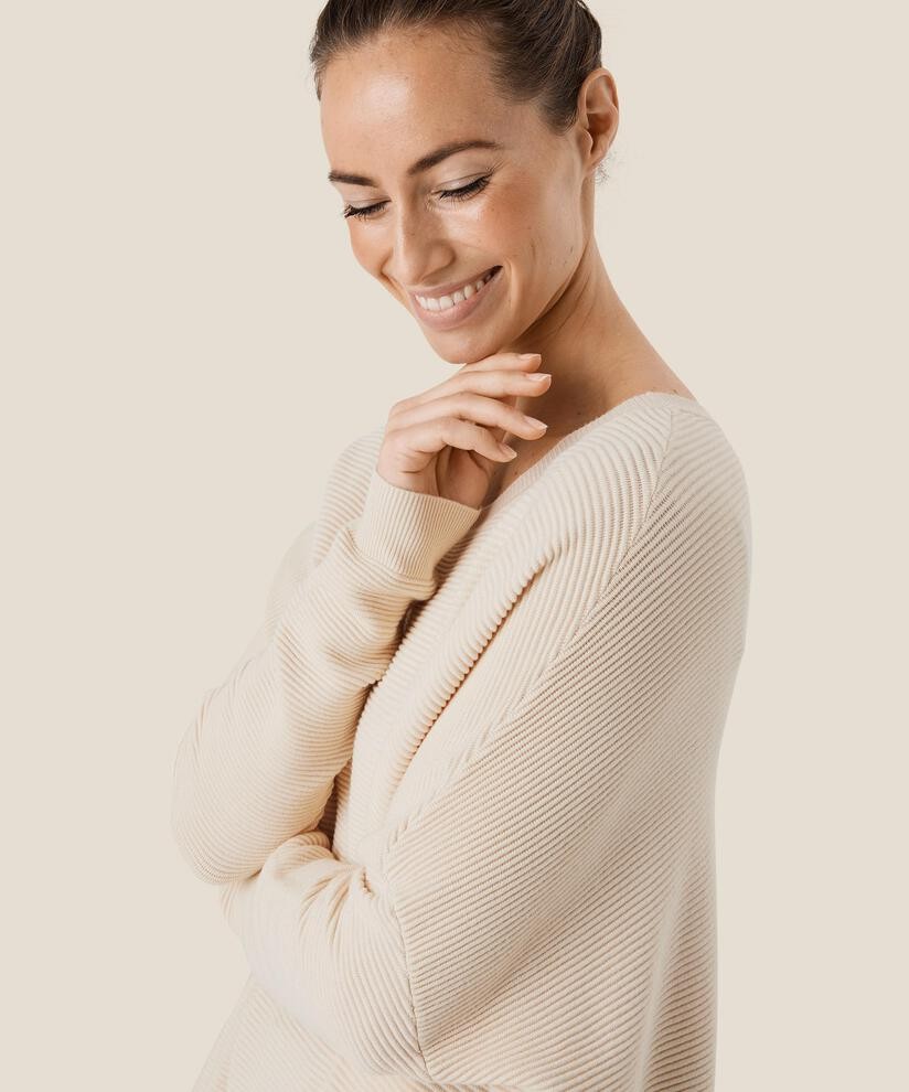 Masai Clothing Flos Cream Knit Top in Whitecap