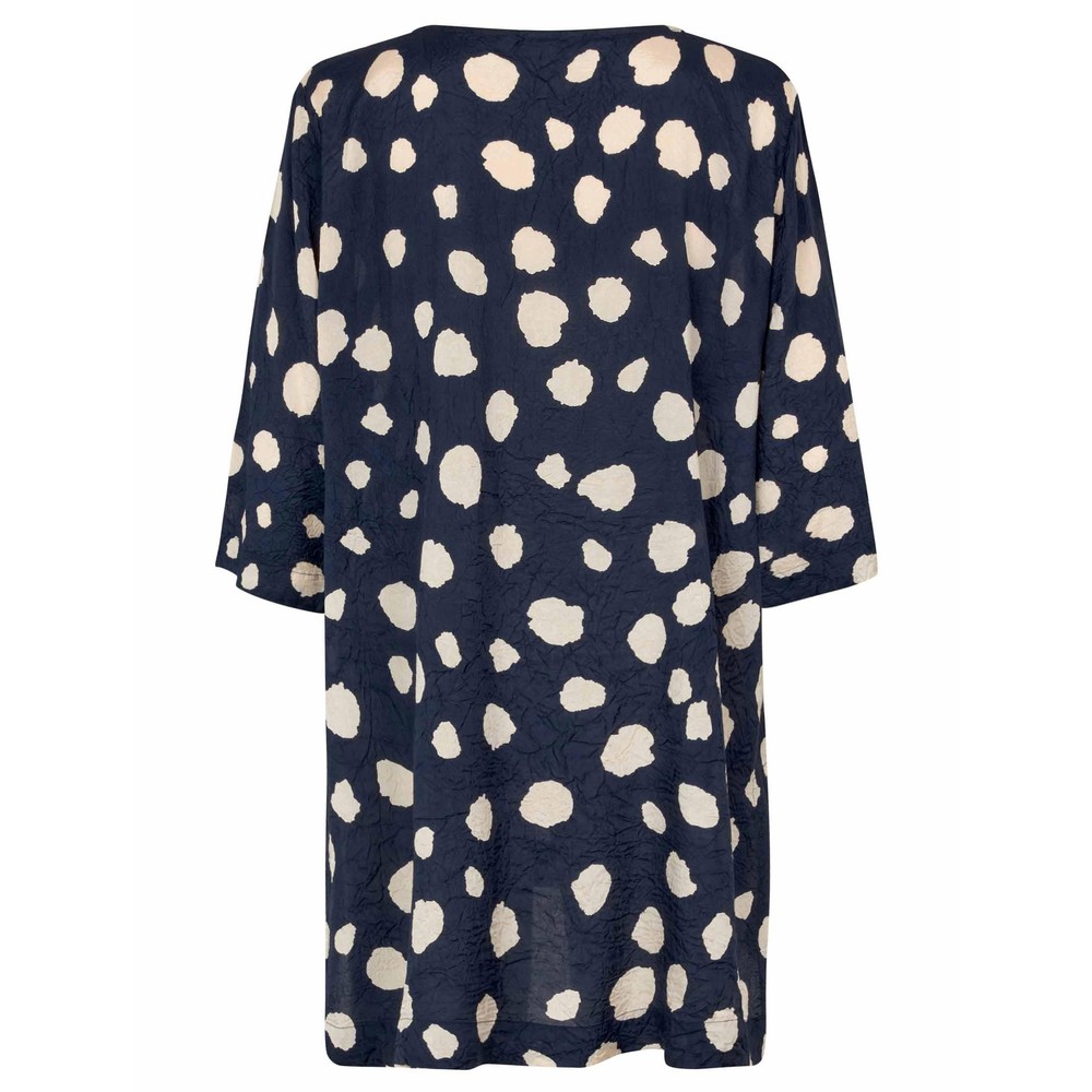 Masai Clothing MaBai Maritime Blue Polka Dot Print Tunic in Maritime Blue