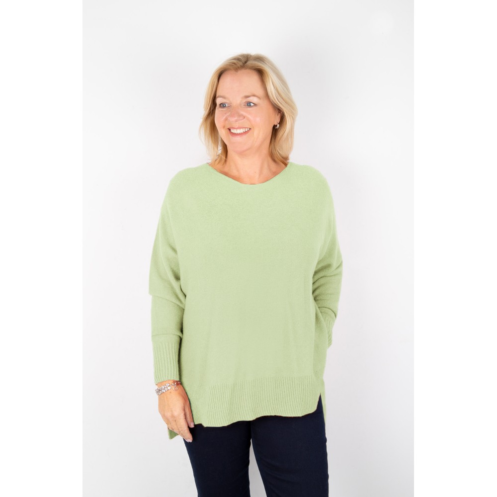 Amazing Woman Marley Leek Round Neck Oversized Supersoft Knit Jumper in ...
