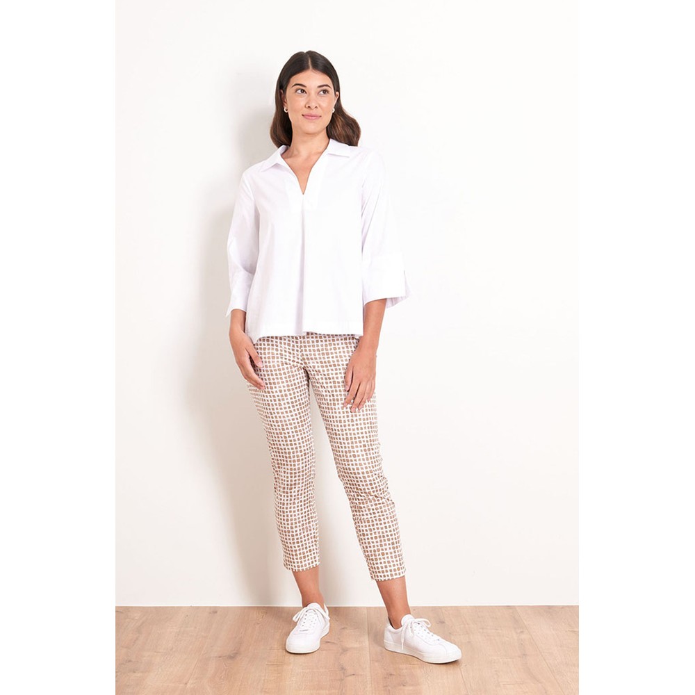 Foil Full Swing White Trapeze Top in White