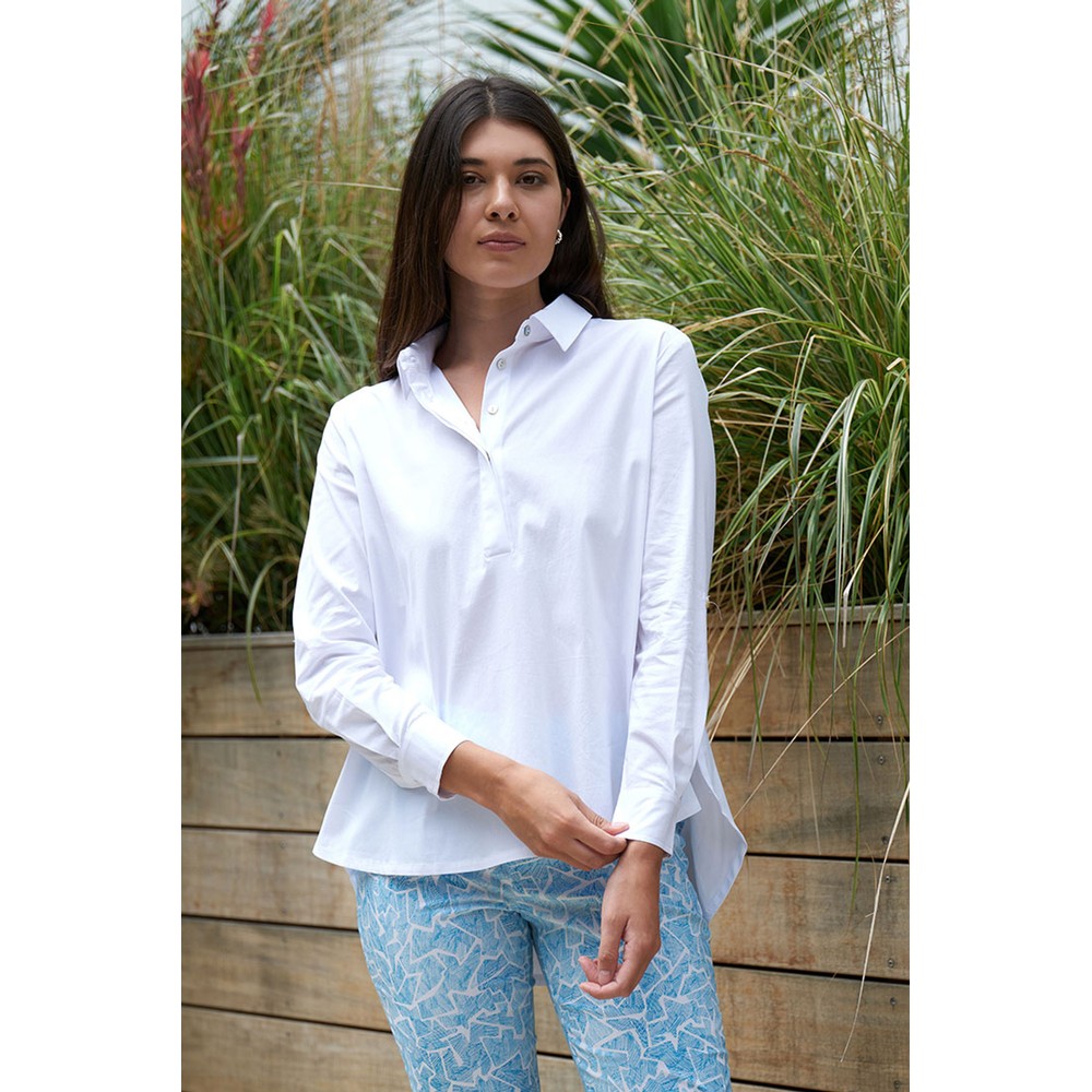 Foil Full Swing White Trapeze Top in White