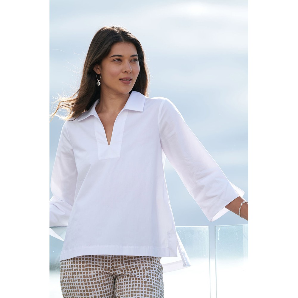 Foil Full Swing White Trapeze Top in White