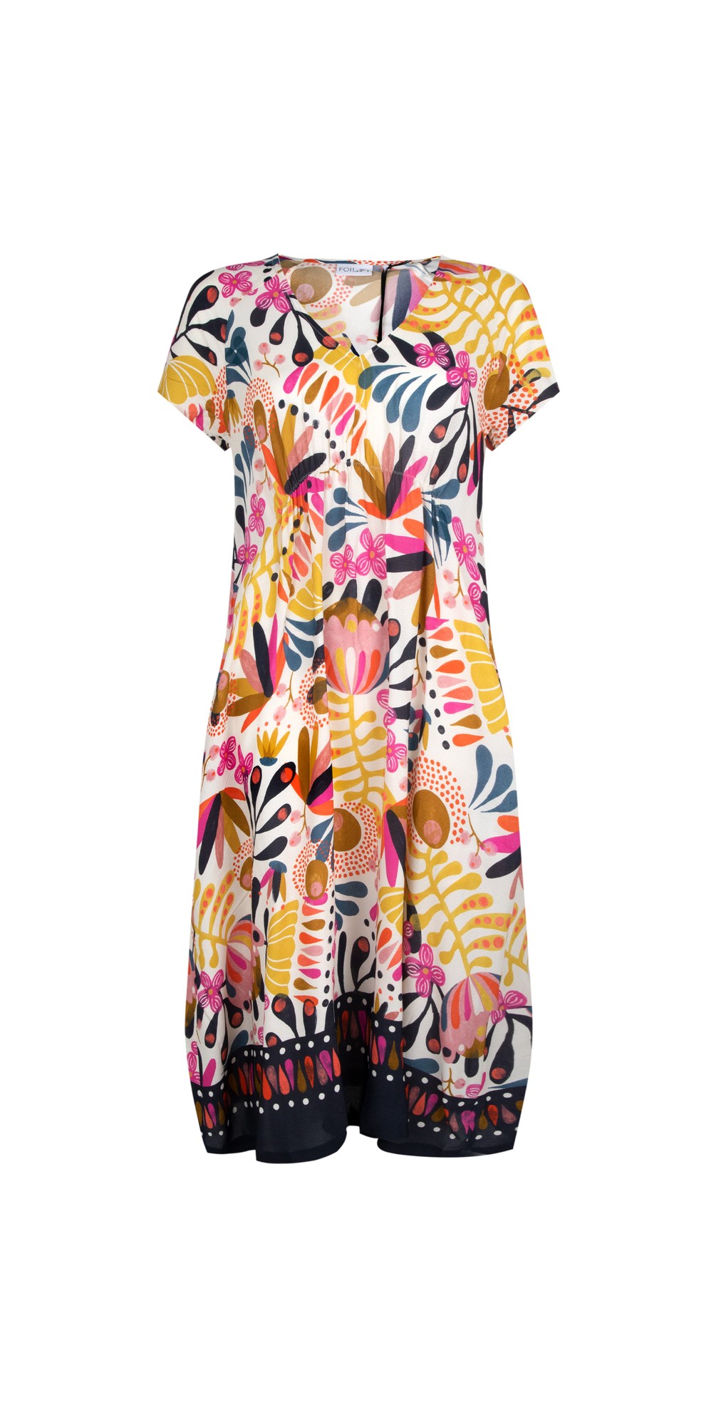 Foil Well Balanced Multi Floral Dress in Borderline