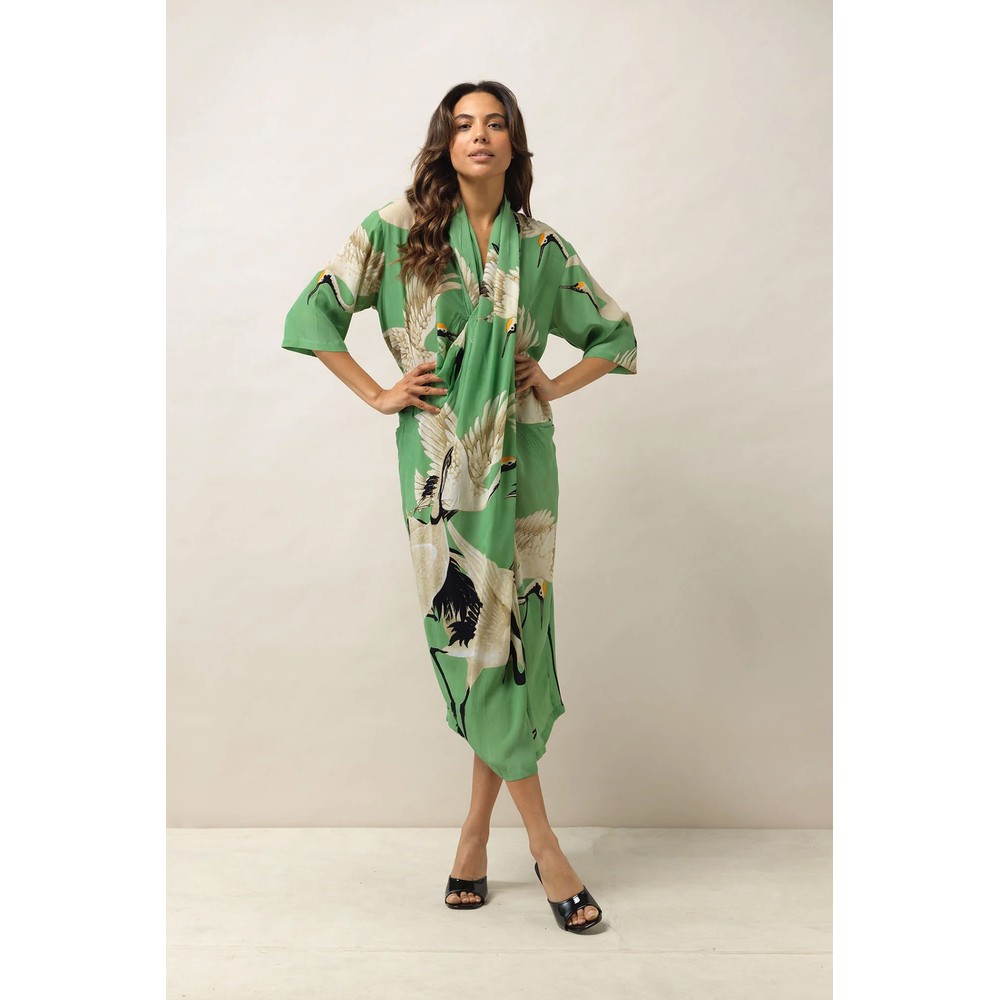 One Hundred Stars Stork Pea Green Rachel Dress in Stork Pea Green