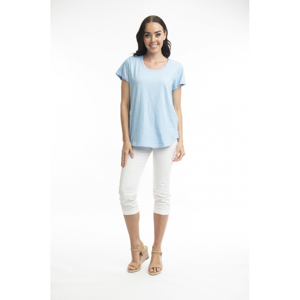Orientique Essentials Chambray Organic Cotton Slub T-shirt in Chambray