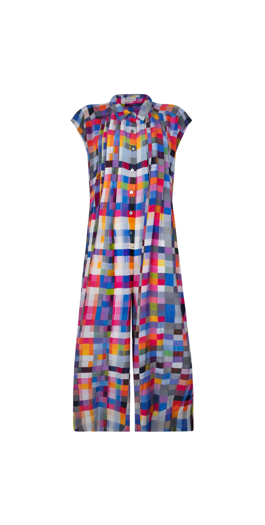 Sahara Pixelated Multi Square Wide Leg Jumpsuit in Multi