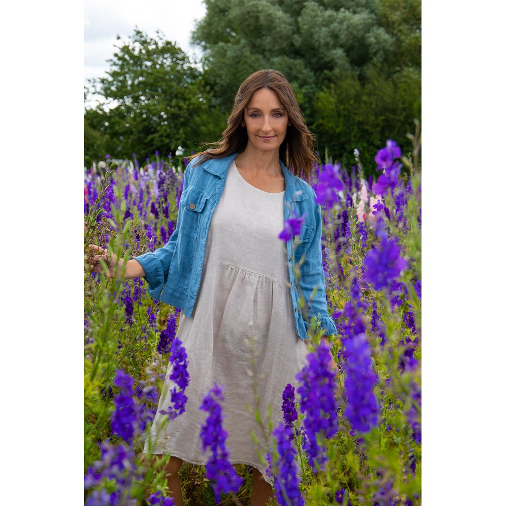 Amazing Woman Lexia Natural Linen Dress in Natural