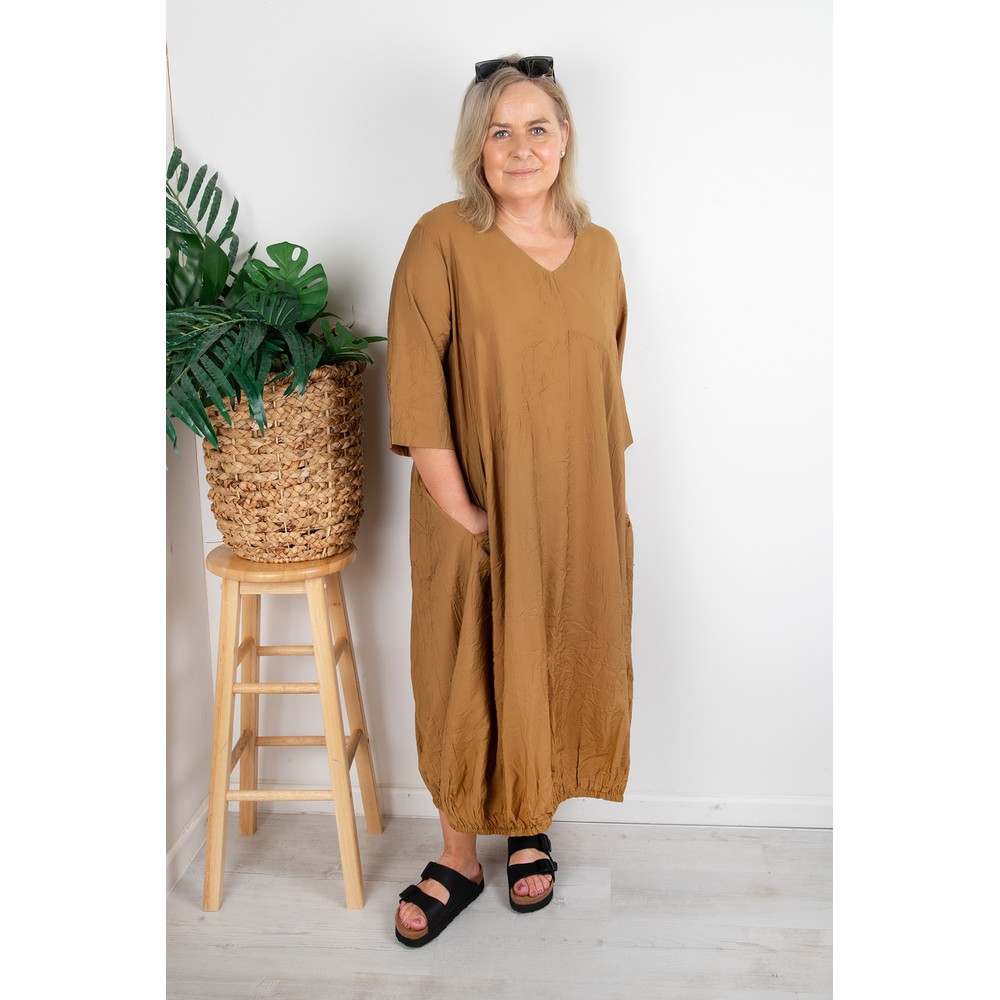 Masai Clothing MaNahol Dull Gold Oversized Dress in Dull Gold