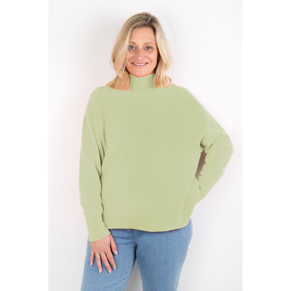 Amazing Woman Jolie Leek Boxy High Neck Knit in Leek
