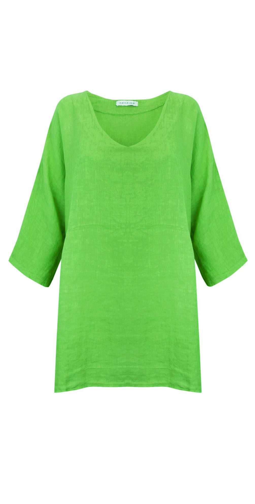 Amazing Woman Tesa X Bright Green Linen Top in Bright Green