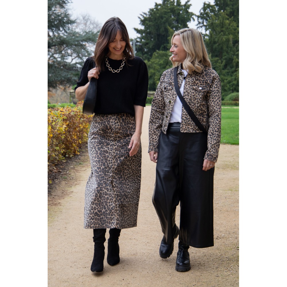 Marta Du Chateau Adna Fitted Boxy Leopard Print Jacket in Leopard
