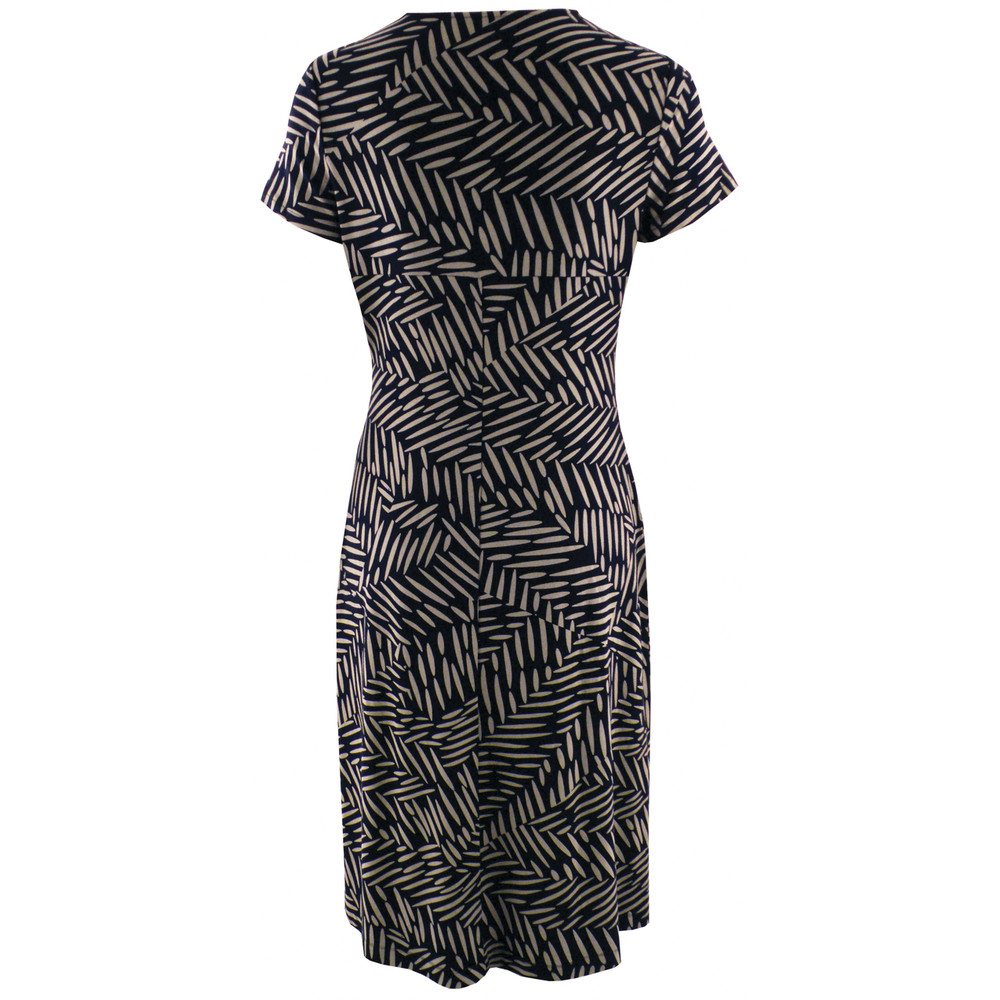 Fenn Wright Manson Chevron Printed Jersey Dress in Navy