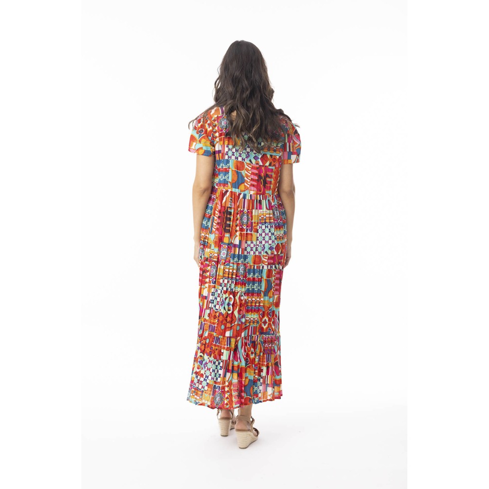 Orientique Peru Print Midi Layers Dress in Peru