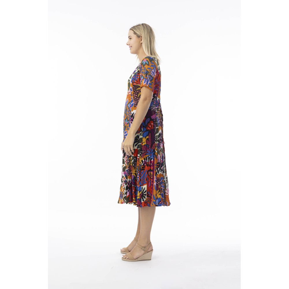 Orientique Salvador Print Godet Dress in Salvador