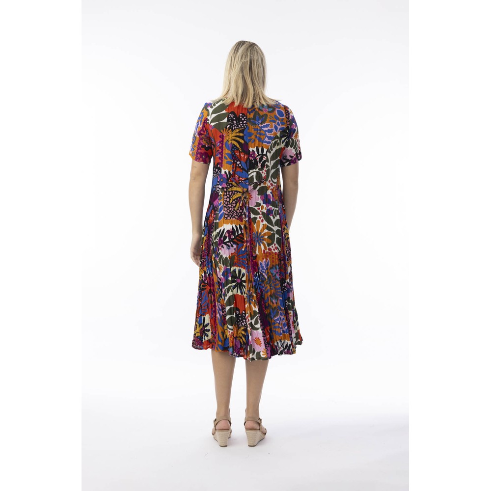 Orientique Salvador Print Godet Dress in Salvador